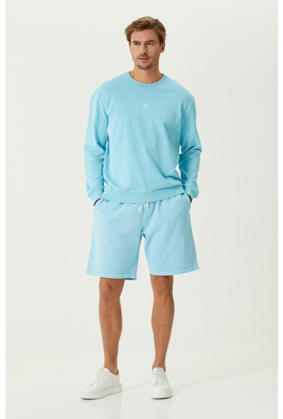 Mavi Organik Pamuk Şort