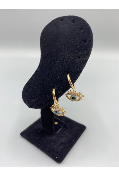 Bujiteri Dükkanı Gold Renk Zirkon Taşlı Kirpikli Göz Ikili Küpe Bujiteri Dükkanı Gold Renk Zirkon Taşlı Kirpikli Göz Ikili Küpe