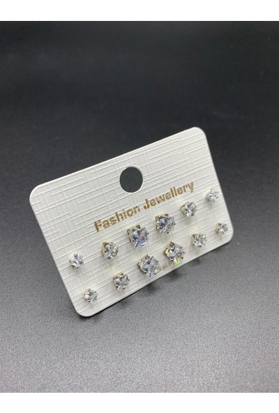 Bujiteri Dükkanı Gümüş Renk Karışık Boy Set Küpe