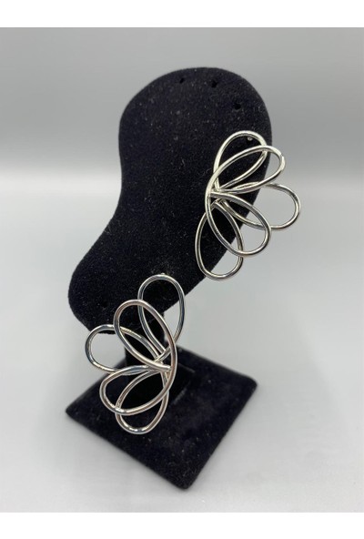 Bujiteri Dükkanı Gümüş Renk Kelebek Figürlü Küpe