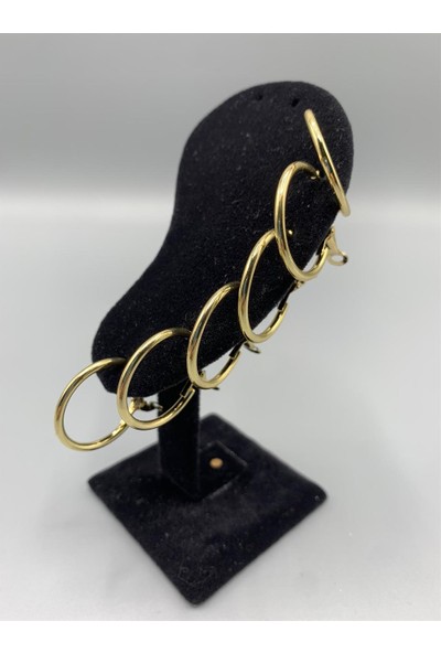 Bujiteri Dükkanı Gold Renk Yuvarlak Tek Boy Set Küpe Bujiteri Dükkanı Gold Renk Yuvarlak Tek Boy Set Küpe