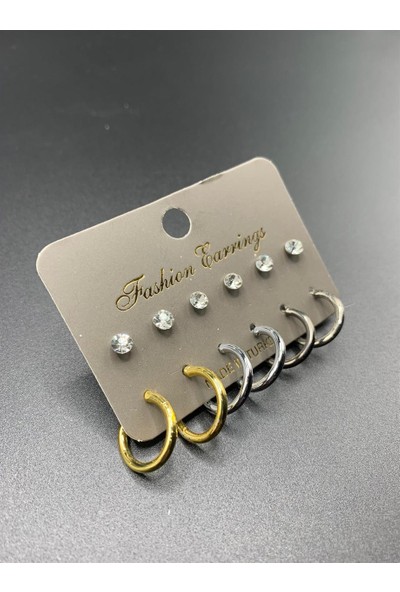 Bujiteri Dükkanı Üç Renk Gold Bakır Gümüş Ince Halka Halka Damla Set Küpe Bujiteri Dükkanı Üç Renk Gold Bakır Gümüş Ince Halka Halka Damla Set Küpe