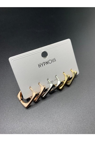 Bujiteri Dükkanı Gold Bakır ve Gümüş Renk Altılı Kare Model Küpe Bujiteri Dükkanı Gold Bakır ve Gümüş Renk Altılı Kare Model Küpe