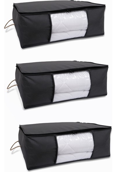 Vedsey Vedsey // Siyah / Pencereli / Baza Düzenleyici Hurç 3'lü Set / 70X50X25 Cm Vedsey Vedsey // Siyah / Pencereli / Baza Düzenleyici Hurç 3'lü Set / 70X50X25 Cm