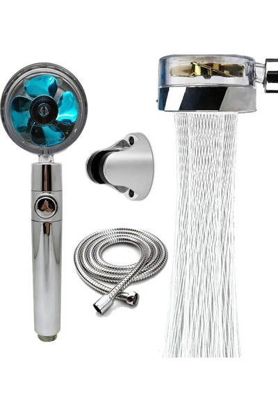 Turbo Duş Başlığı Seti Basınçlı Ayarlanabilir Su Tasarrufu Hortum ve Mafsal Seti