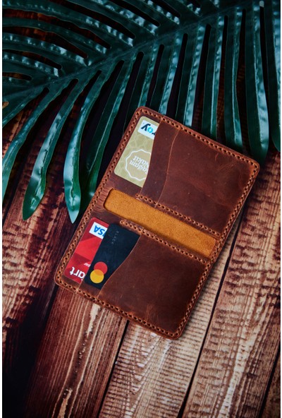 Brown Art Craft Brownartcraft Hakiki Deri Dikey Erkek Tütün Rengi Kartlık