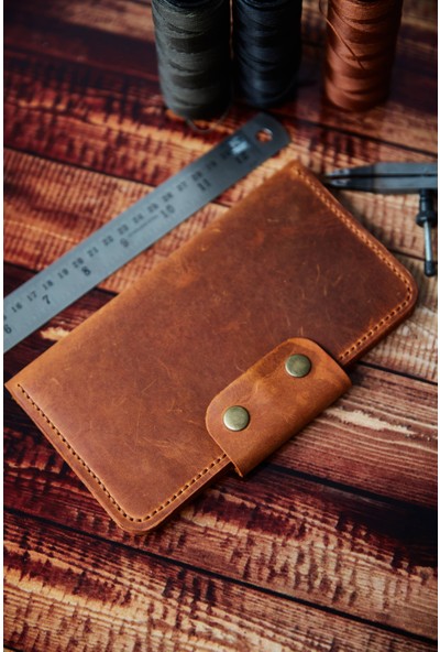 Brown Art Craft Brownartcraft Hakiki Deri Çok Yönlü Kullanışlı Erkek Uzun Cüzdan