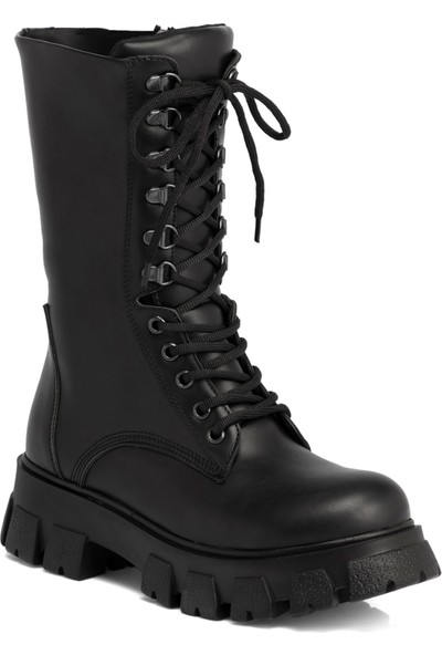 Tergan Siyah Vegan Kadın Bot 65807O3C