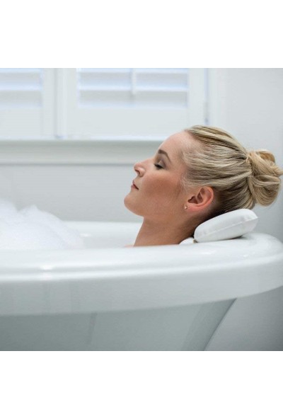 Aquacan Vantuzlu jakuzi küvet baş ve Sırt yastığı beyaz