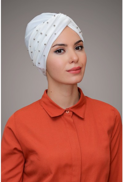 Hürrem Bone Krem Pratik Dolama Tesettür Bone Sandy Kumaş Boncuklu 1870_40 Hürrem Bone Krem Pratik Dolama Tesettür Bone Sandy Kumaş Boncuklu 1870_40
