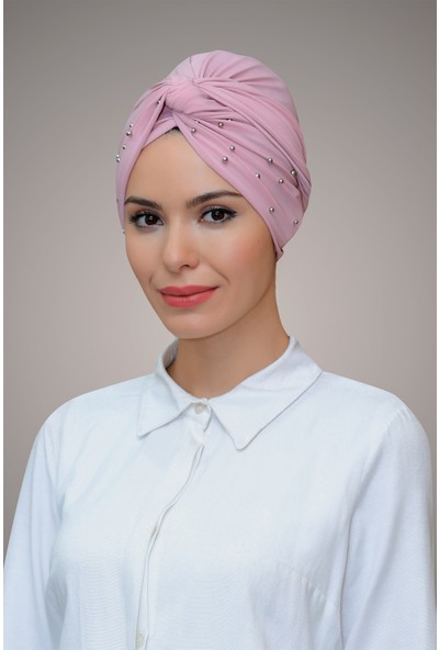 Hürrem Bone Pudra Pratik Dolama Tesettür Bone Sandy Kumaş Boncuklu 1870_06 Hürrem Bone Pudra Pratik Dolama Tesettür Bone Sandy Kumaş Boncuklu 1870_06