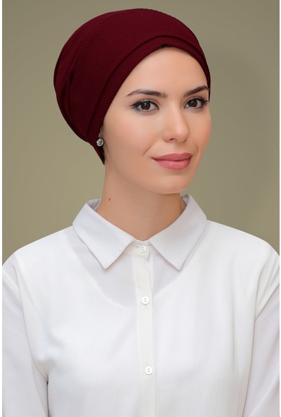 Hürrem Bone Bordo Pratik Hazır Geçmeli Tesettür Bone Petekli Mevsimlik Sade 1861_16 Hürrem Bone Bordo Pratik Hazır Geçmeli Tesettür Bone Petekli Mevsimlik Sade 1861_16