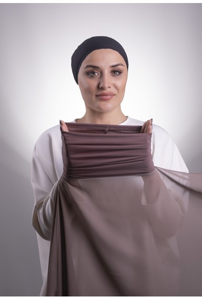 Halven Koyu Violet Pratik Hazır Geçmeli Şal Şifon Boru Boneli 3001_44 Halven Koyu Violet Pratik Hazır Geçmeli Şal Şifon Boru Boneli 3001_44