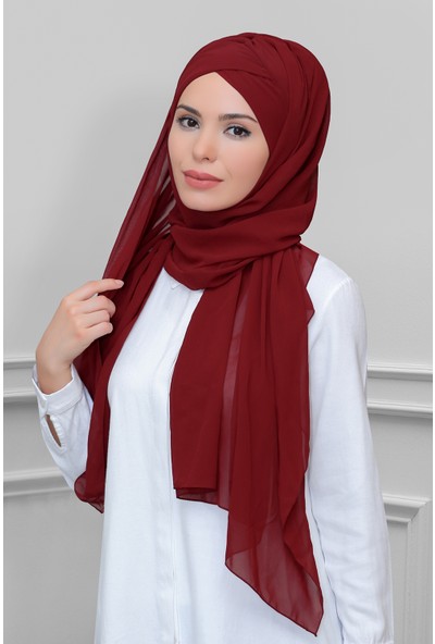 Hürrem Bone Bordo Pratik Hazır Geçmeli Bone Şal Şifon Kendinden Topuzlu Tek Bantlı 1453_16 Hürrem Bone Bordo Pratik Hazır Geçmeli Bone Şal Şifon Kendinden Topuzlu Tek Bantlı 1453_16