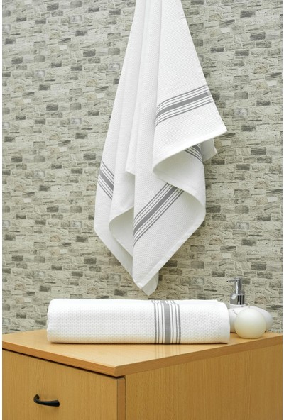 Woop Home 2'li 70X140 Gri Bordürlü Pike Model Banyo Havlusu Woop Home 2'li 70X140 Gri Bordürlü Pike Model Banyo Havlusu