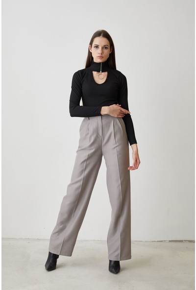 BY H Fermuarlı Bluz-Siyah