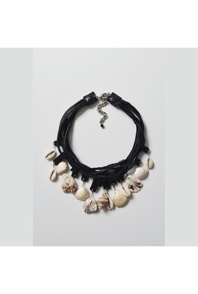 Deniz Kabuklu Hakiki Deri Kolye