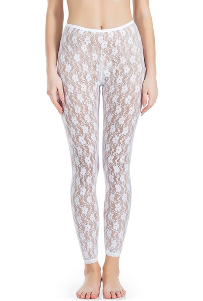 Alışveriş Gezegenim Dantelli Kadın Tayt 419 - Beyaz, S/m