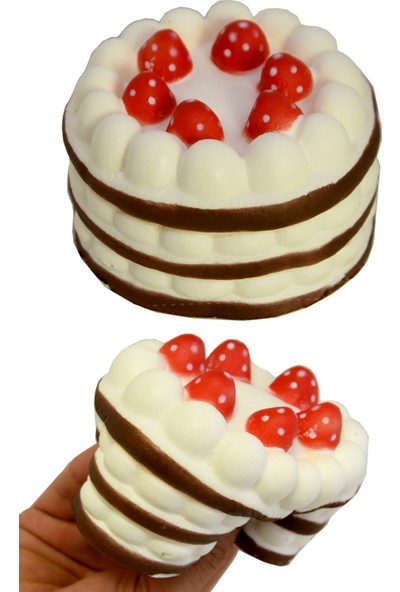 UDATOYS Sukuşi Çilekli Pasta Anti Stres Oyuncağı Kokulu Squishy UDATOYS Sukuşi Çilekli Pasta Anti Stres Oyuncağı Kokulu Squishy