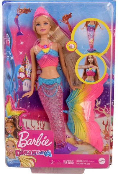 Barbie Bebek Renkli Işıklı Gökkuşağı Deniz Kızı 35CM Orijinal Ürün Barbie Bebek Renkli Işıklı Gökkuşağı Deniz Kızı 35CM Orijinal Ürün