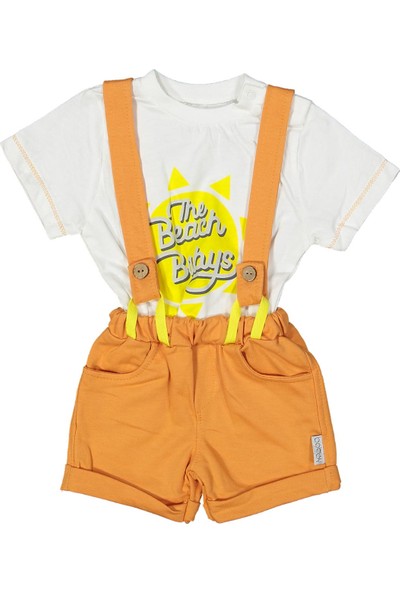 Deren Kids Summer Baskılı Slopet Erkek Bebek Tulum 2li Takım