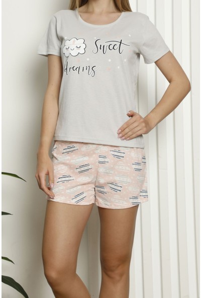 Lady Secret Gri Kadın Şortlu Pijama Takımı Kısa Kollu Pamuklu Baskılı Geniş Beden Aralığı Büyük Beden Lady Secret Gri Kadın Şortlu Pijama Takımı Kısa Kollu Pamuklu Baskılı Geniş Beden Aralığı Büyük Beden