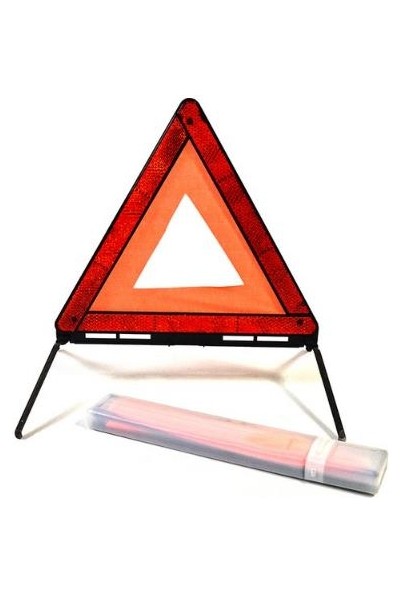 Mastercar Demir Ayaklı Katlanabilir Kutulu Fosforlu Üçgen Reflektör