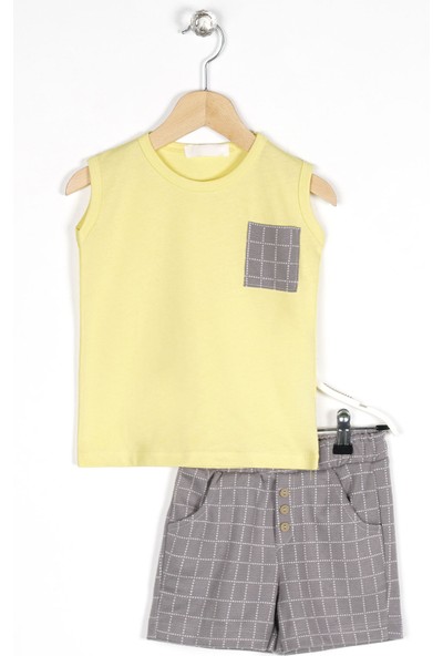 Zepkids Erkek Çocuk Kareli Cepli Kaprili Takım 3-7 Yaş