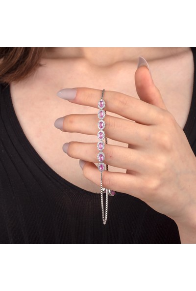 Miavi Silver 925 Ayar Gümüş Oval Ametist Model Asansörlü Bileklik Miavi Silver 925 Ayar Gümüş Oval Ametist Model Asansörlü Bileklik