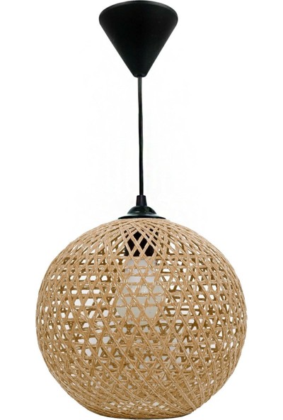 Bies Elektrik Hasır Ipli Top Sarkıt Avize Natural Lighting NL021 21 cm Çap Bies Elektrik Hasır Ipli Top Sarkıt Avize Natural Lighting NL021 21 cm Çap