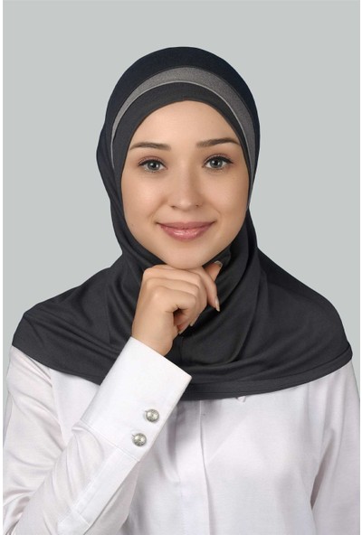 Al-Tobeh Tek Şeritli Hicap - Füme - Gri Al-Tobeh Tek Şeritli Hicap - Füme - Gri