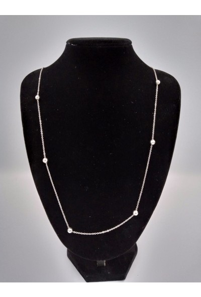 Black Boss Accessory Çok Ince Gümüş Zincirli Aralıklı Gümüş Renk Boncuklu Uzun Kolye Black Boss Accessory Çok Ince Gümüş Zincirli Aralıklı Gümüş Renk Boncuklu Uzun Kolye