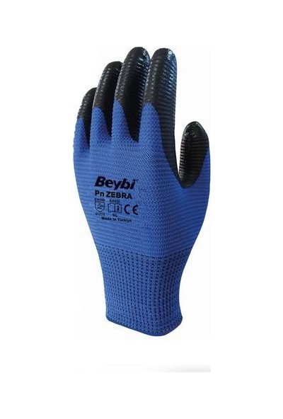 Beybi Pn Zebra Mavi Siyah Eldiven 10 No (Bir Çift) Beybi Pn Zebra Mavi Siyah Eldiven 10 No (Bir Çift)