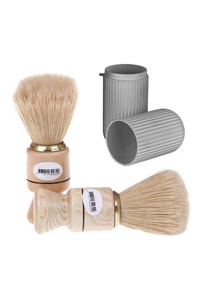 BYR 6 Adet Faux Ahşap Saplı Kutulu Tıraş Fırçası 715576