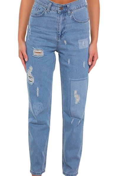 Gigi Giyim Kadın Lazer Tırnaklı Mom Jean Pantolon