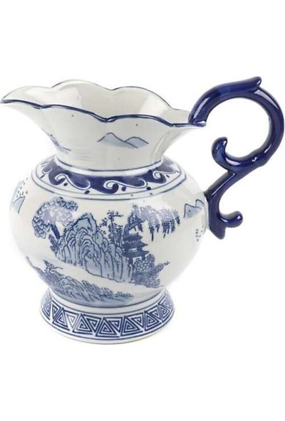 Klas Home Decor Blue Blanc Porselen Vazo Büyük Klas Home Decor Blue Blanc Porselen Vazo Büyük