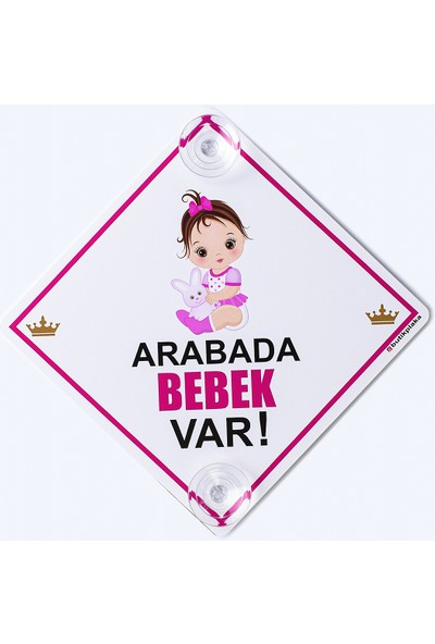 Butik Plaka Dikkat Arabada Bebek Var/İkaz Levhası/ Tavşanlı Kız Bebek Butik Plaka Dikkat Arabada Bebek Var/İkaz Levhası/ Tavşanlı Kız Bebek