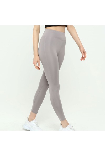 Vossax Kadın Gri Yüksek Bel Toparlayıcı Fitness Spor Tayt