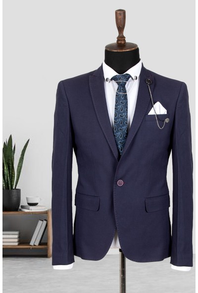 Deepsea Cep Kapaklı Dar Kesim Keten Erkek Blazer Ceket 2201590 Deepsea Cep Kapaklı Dar Kesim Keten Erkek Blazer Ceket 2201590