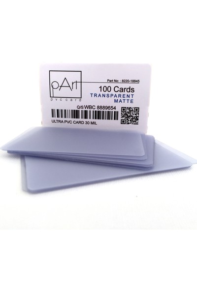 Part Pvc Şeffaf 480 Micron Mat Yüzey Kart 100 Adet