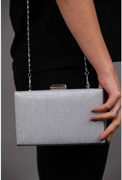 Luvi Cake Gümüş Simli Kadın Abiye Çanta