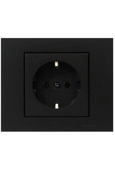 Ovivo Grano Metalik Siyah Topraklı Priz Ovivo Grano Metalik Siyah Topraklı Priz