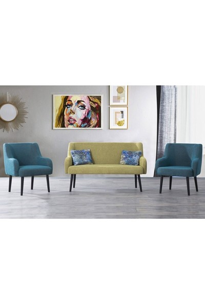 Dekorew Retro Kollu Çayseti Koltuk Takımı Dekorew Retro Kollu Çayseti Koltuk Takımı