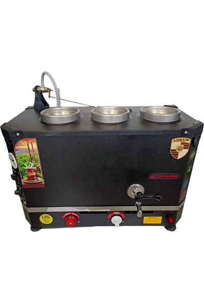 Ankun 3 Demlikli Eko Full Çay Kazanı - Şamandıralı - Gaz Emniyet Ventilli - 37 Lt Ankun 3 Demlikli Eko Full Çay Kazanı - Şamandıralı - Gaz Emniyet Ventilli - 37 Lt