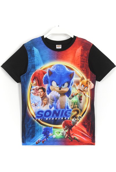 Kirpi Sonic The Hedgehog 2 T-Shirt Siyah Renk Kirpi Sonic The Hedgehog 2 T-Shirt Siyah Renk