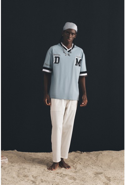 King Brich Oversize Kalıp Nakışlı T-Shirt King Brich Oversize Kalıp Nakışlı T-Shirt