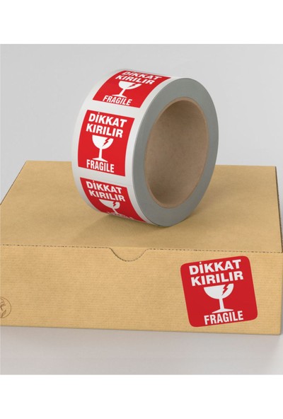 Spacepiks Dikkat Kırılır Sticker 10 x 10 cm 50 Adet Spacepiks Dikkat Kırılır Sticker 10 x 10 cm 50 Adet