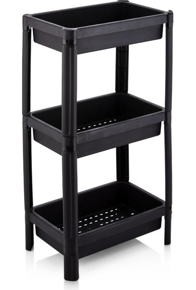 Sev Plastik 3 Katlı Tekerleksiz Raf Ünitesi Sev Plastik 3 Katlı Tekerleksiz Raf Ünitesi