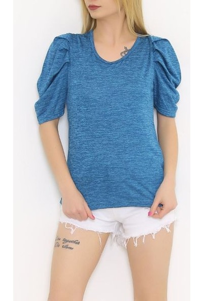 E Moda Prenses Kol Bluz Petrol - 9385.107. E Moda Prenses Kol Bluz Petrol - 9385.107.
