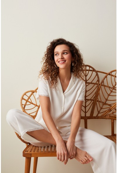 Penti Lacey Embroidered Gömlek Pantolon Set